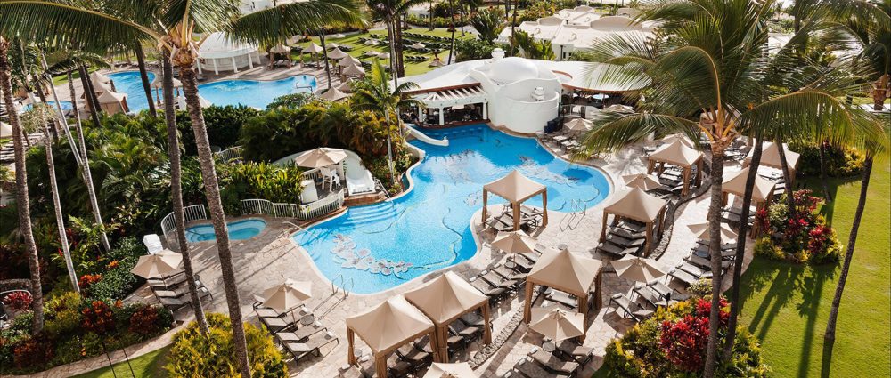 Are there pools in Maui with swim-up bars?