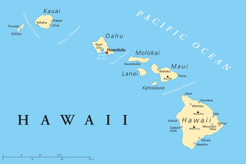 Hawaii Islands Map - A full map of the islands in Hawaii