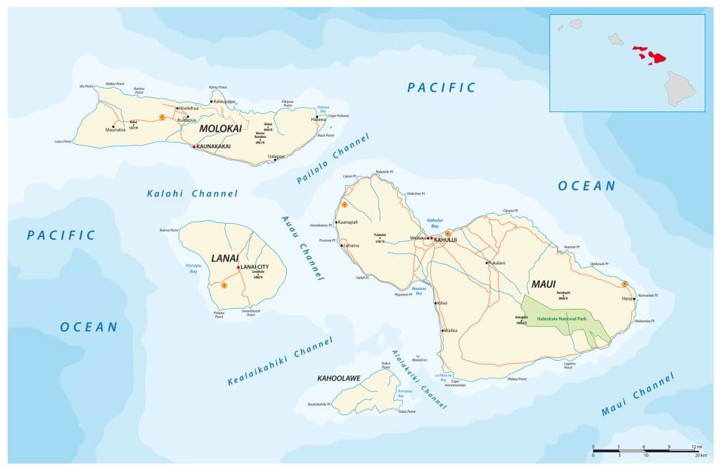 Hawaii Islands Map - A full map of the islands in Hawaii